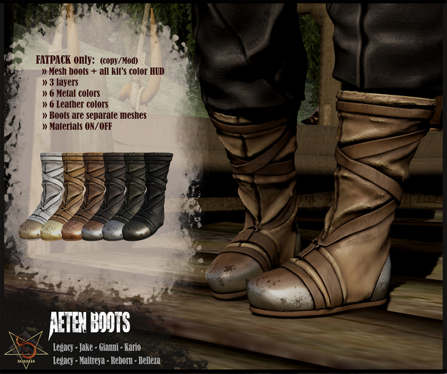 Second Life Marketplace Rks Boots Aeten Fatpack
